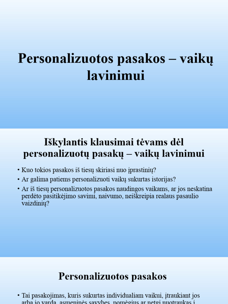 Personalizuotos Pasakos | PDF