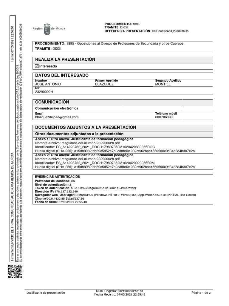 ReciboPresentador CARM | PDF | Informática | Software