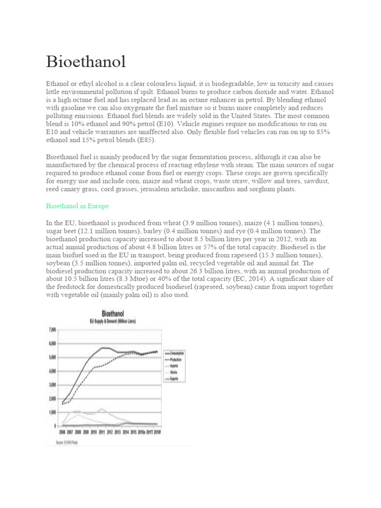 Bio Ethanol | PDF | Ethanol Fuel | Biofuel