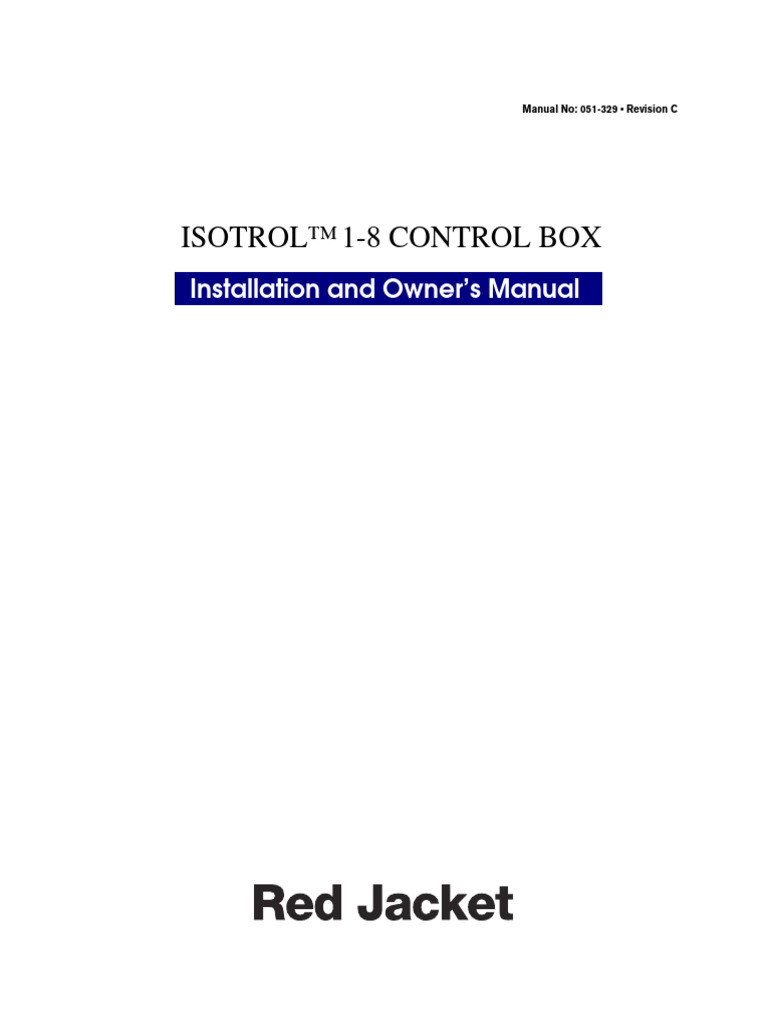 Isotrol™ 1-8 Control Box: Installation and Owner's Manual | PDF | Mains ...