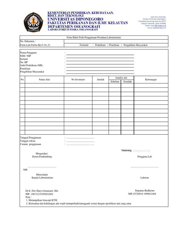 Form Fis Osea Baru | PDF