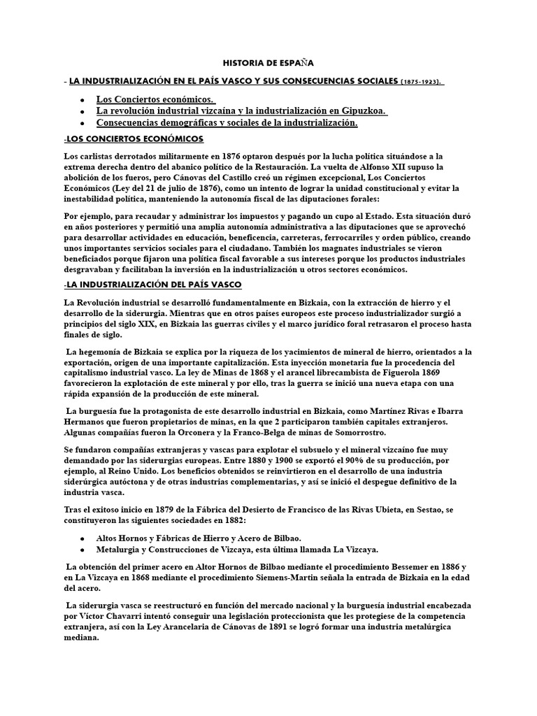 Tema 5 Historia De España Pdf Revolución Industrial Economias