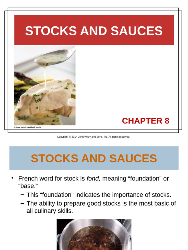 Gisslen8e ch08 Lecture | PDF | Stock (Food) | Sauce