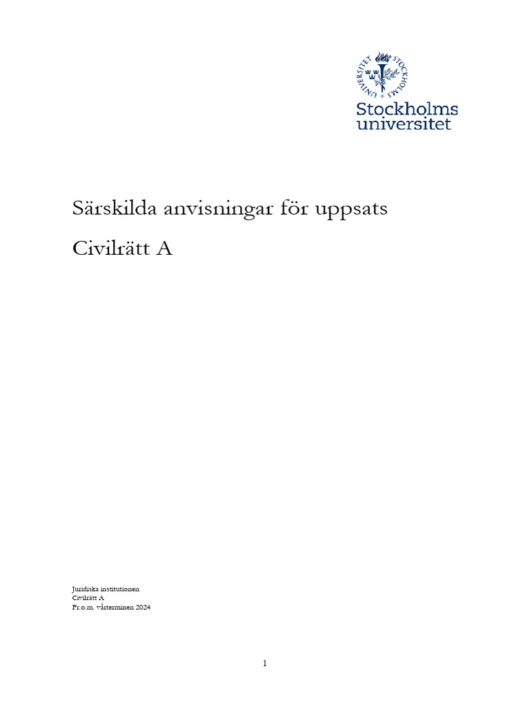 Särskilda Anvisningar För Uppsats CA Från VT24 | PDF