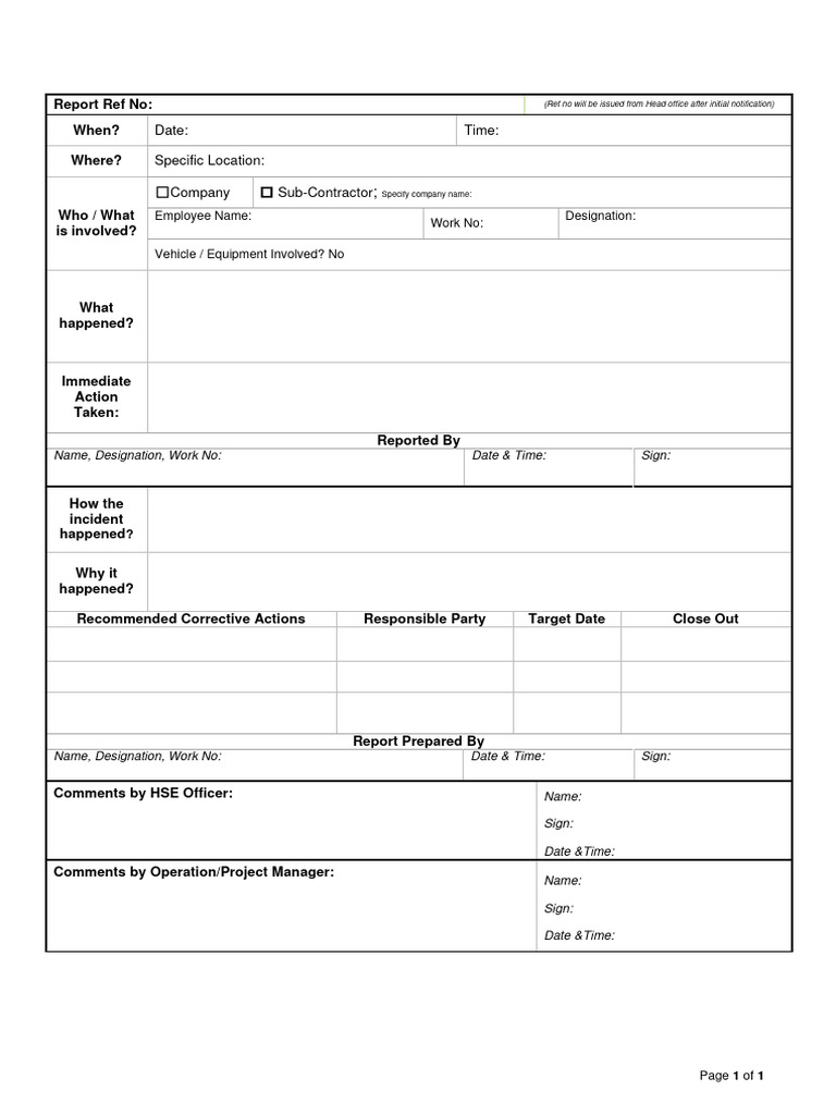 Near Miss Report | PDF