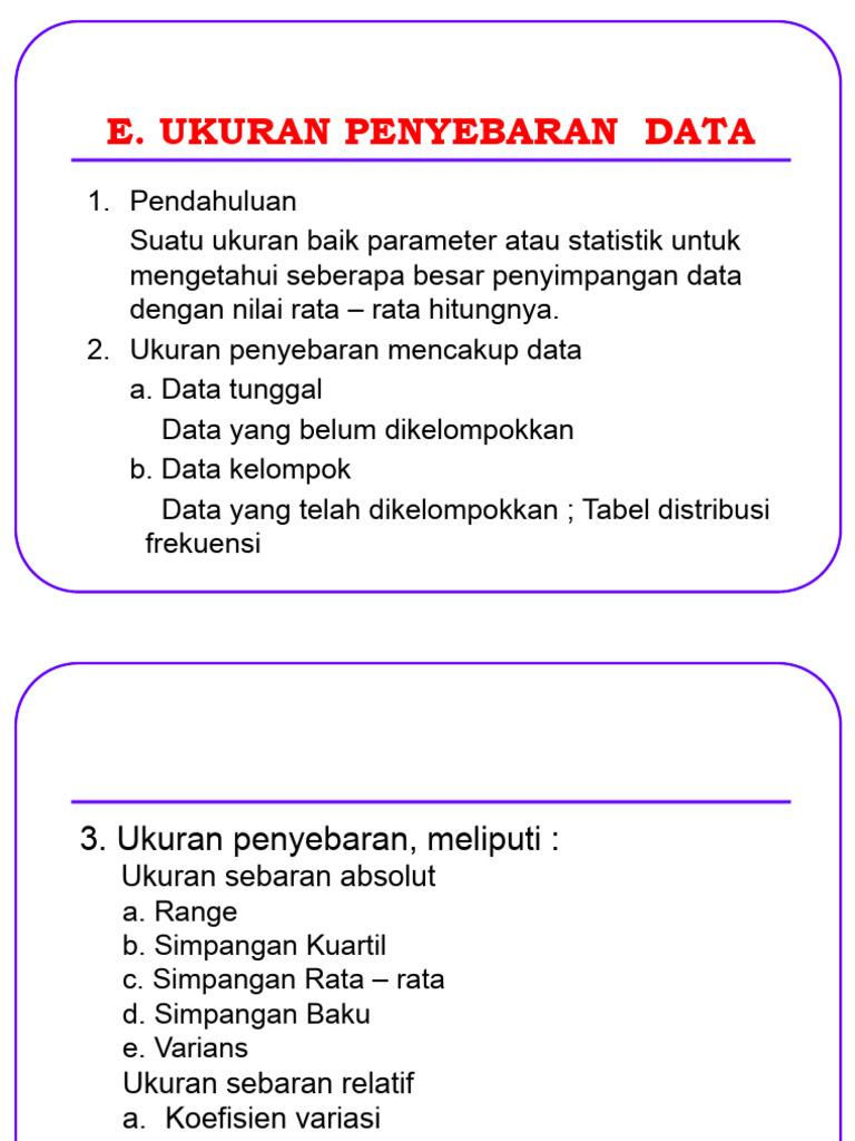 Ukuran Penyebaran Data | PDF