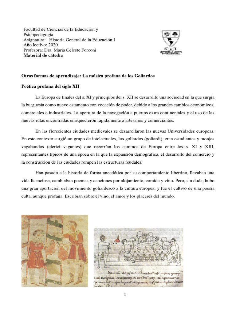 Música y poesía de los goliardos | PDF | Clásicos