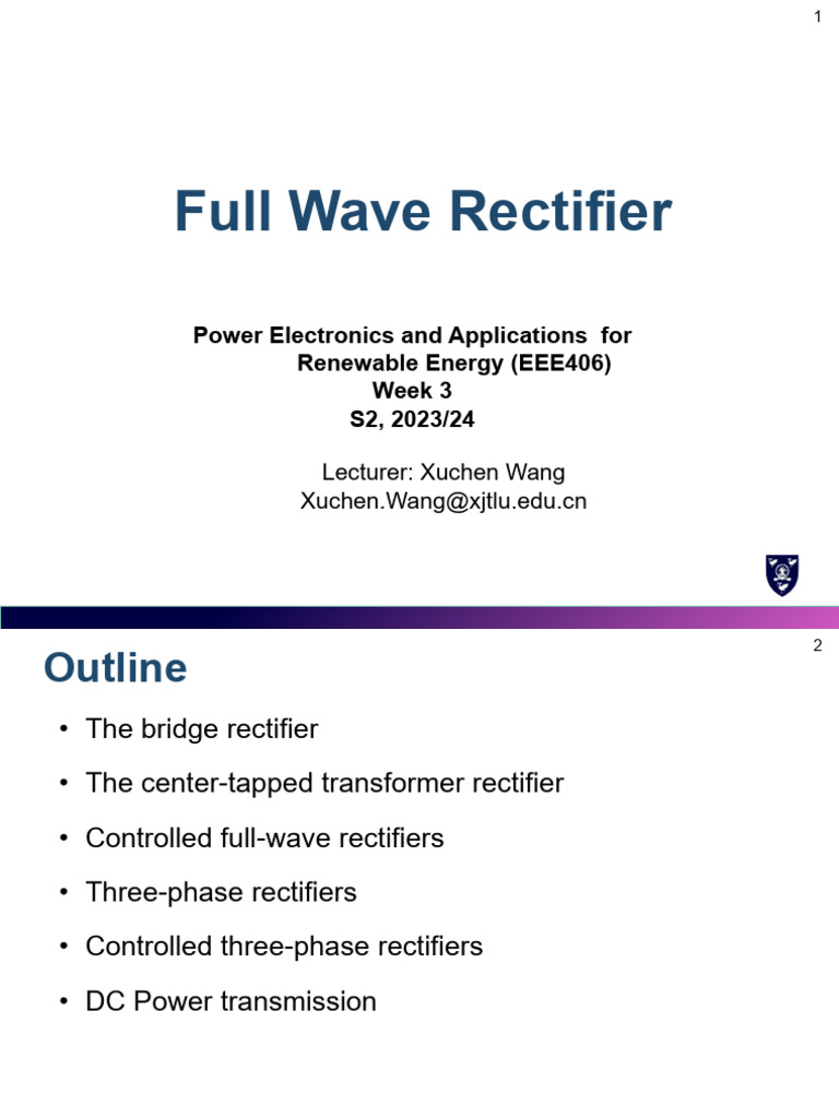 Week 3 - Fullwave Rectifier | PDF | Rectifier | Power Inverter