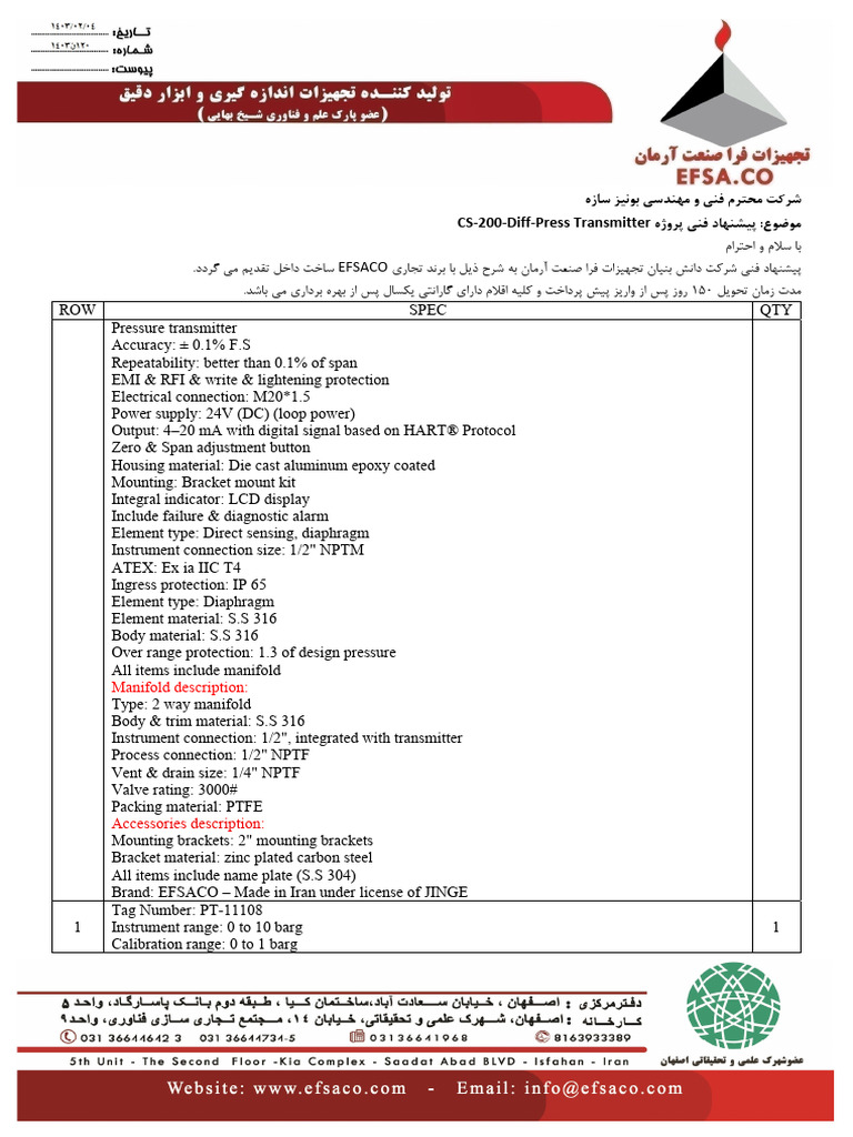 CS 200 Press Diff Press Transmitter | PDF | Pressure Measurement ...