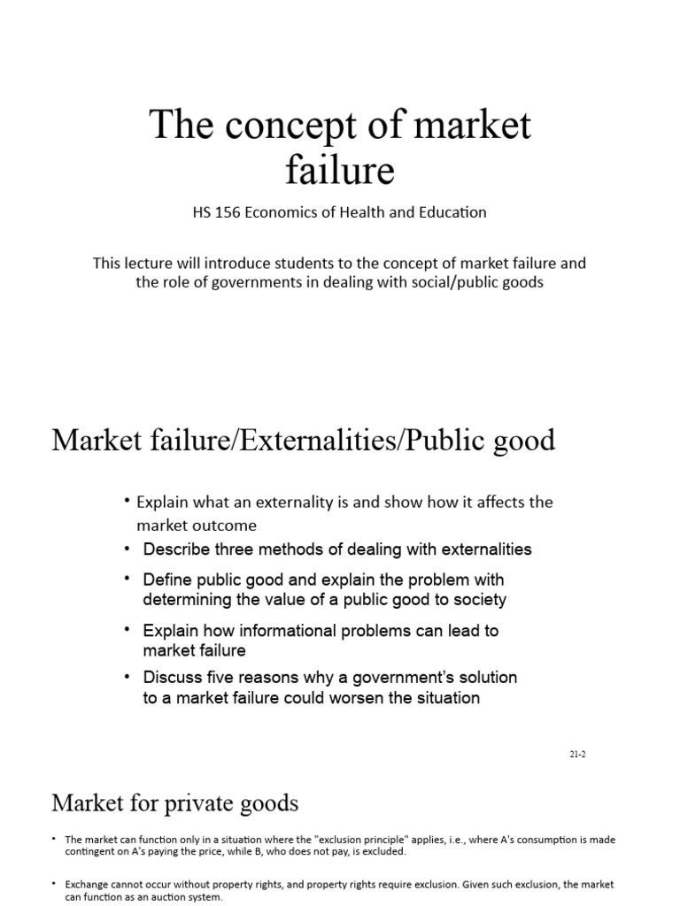 Lec12and13 - Concept of Market Failure | PDF | Externality | Market ...