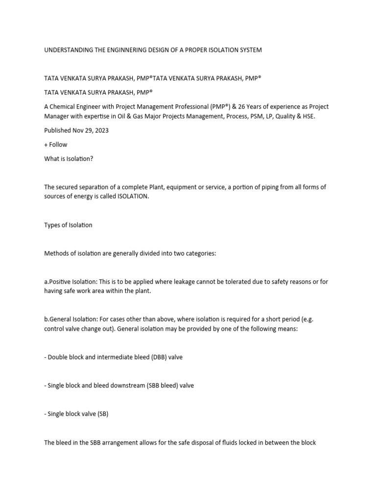 Positive Isolation | PDF | Valve | Gas Technologies