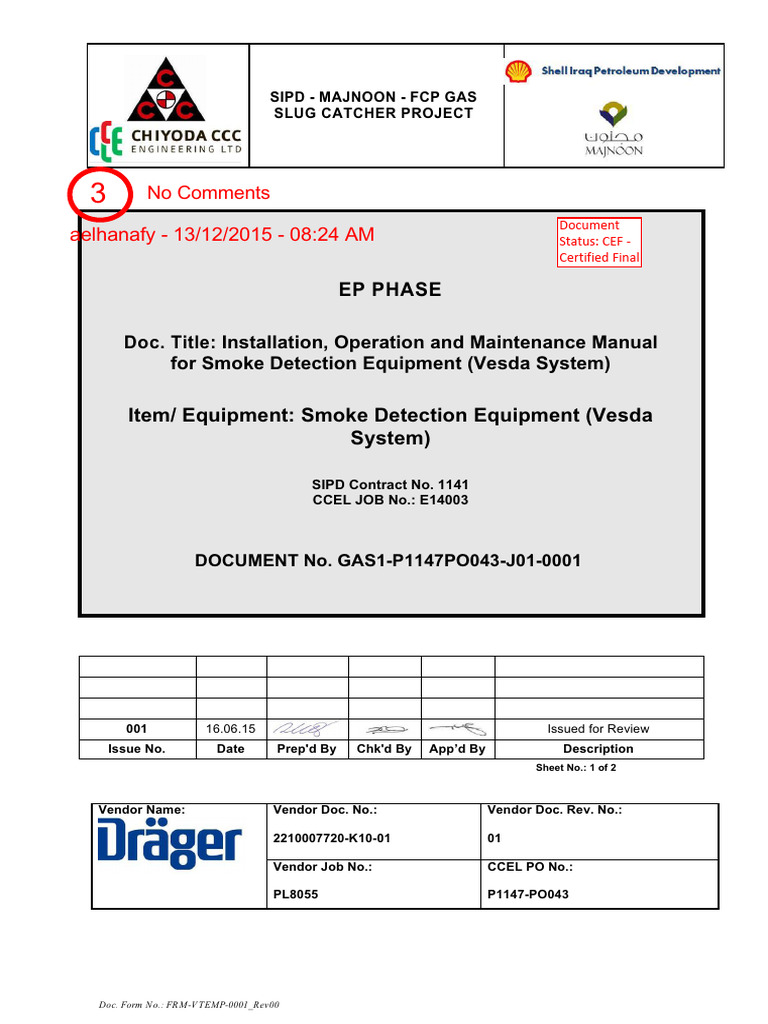 Installation, Operation and Maintenance Manual for Smoke Detection ...
