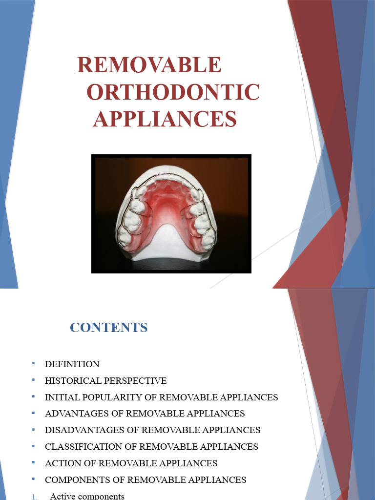 Removable Orthodontic Appliances | PDF | Orthodontics | Dentistry Branches