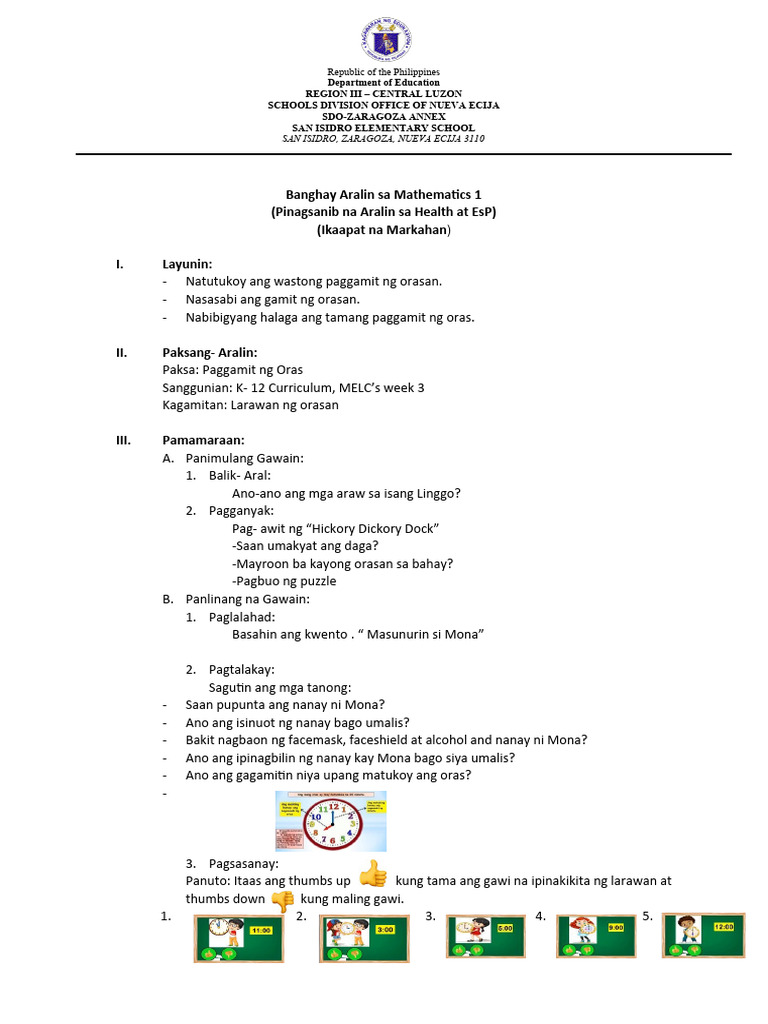 COT LP Grs Math 4th Quarter Grde 1 | PDF