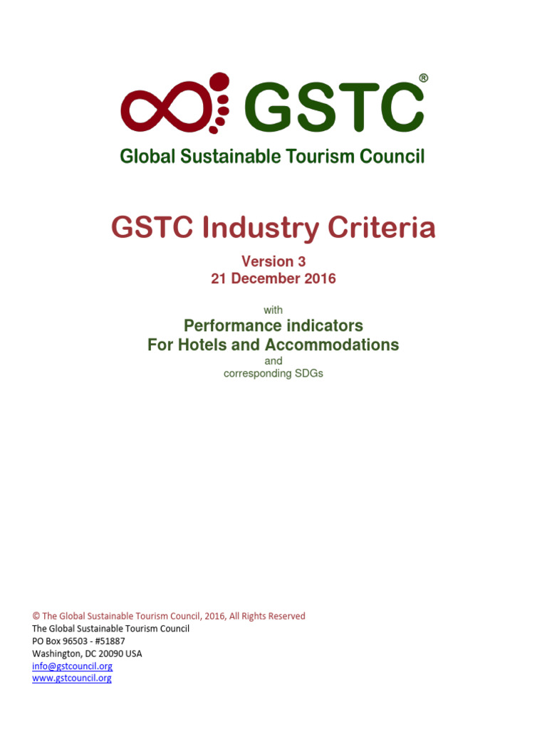 GSTC Industry Criteria For Hotels With SDGs | PDF | Waste | Municipal ...
