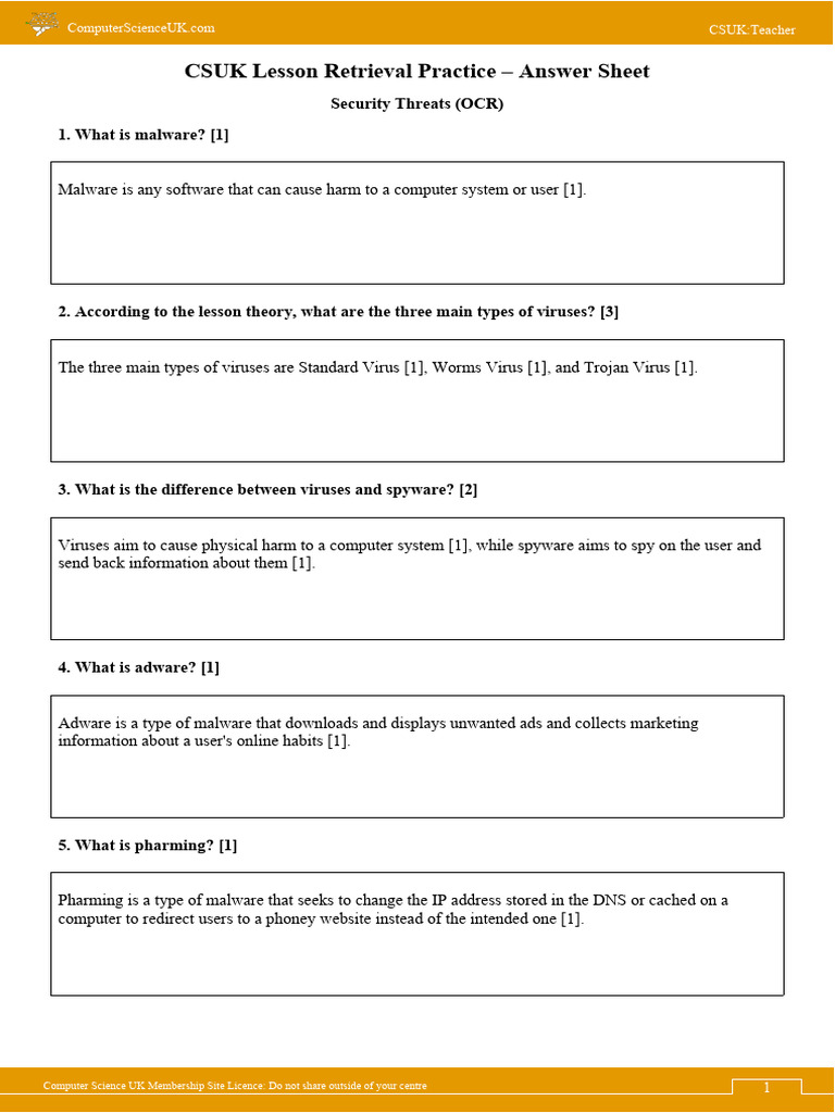Security Threats for CS Teachers | PDF | Malware | Computer Virus