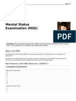 Mental State Examination MSE OSCE Checklist Geeky Medics | PDF ...