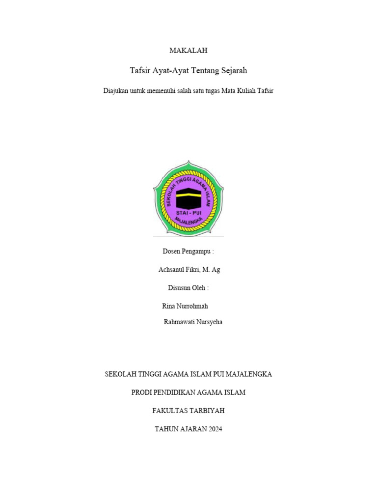 Makalah Tafsir Ayat Tentang Sejarah | PDF | Agama & Spiritualitas