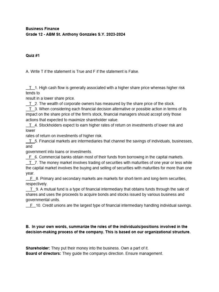 Q1 - Business Finance - Grade 12 - ABM St. Anthony Gonzales - Abecilla ...