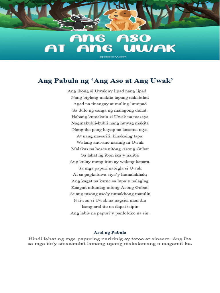 Pabula Sa Filipino | PDF
