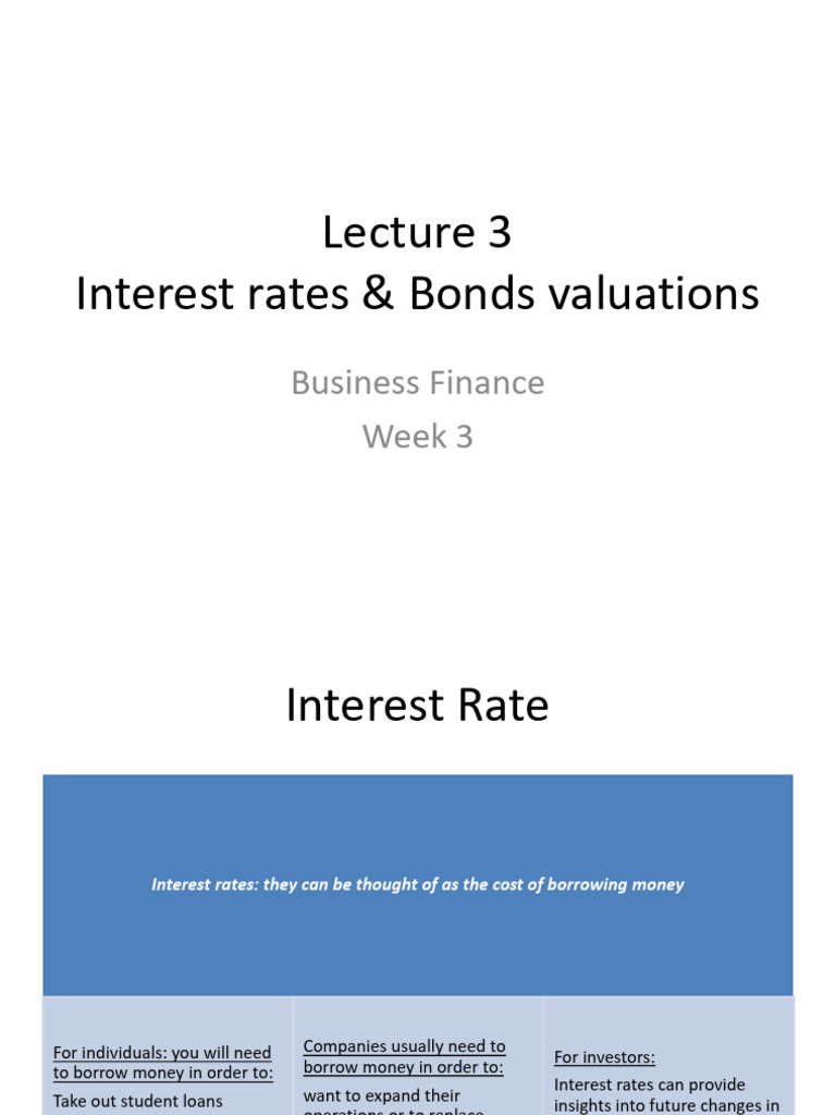 Lecture 3 | PDF | Bonds (Finance) | Yield (Finance)