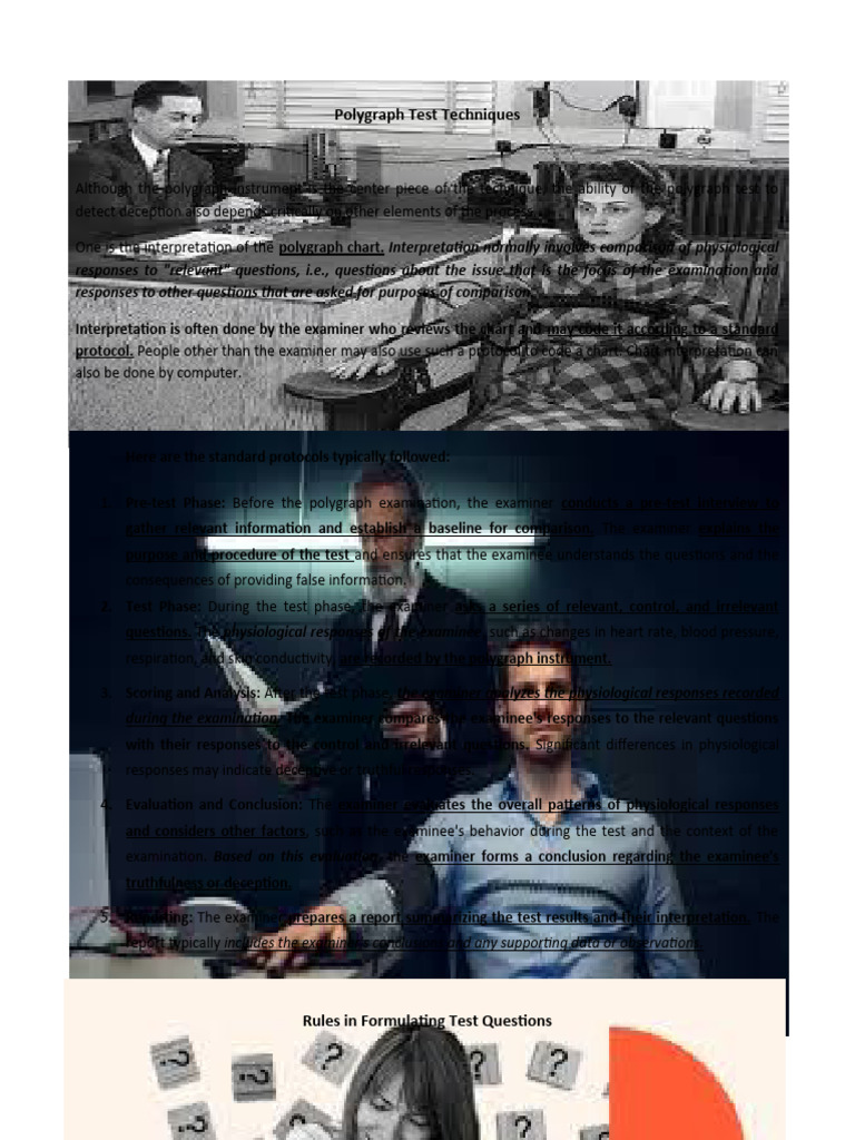 Polygraph Test Techniques Overview | PDF | Polygraph | Hypnosis