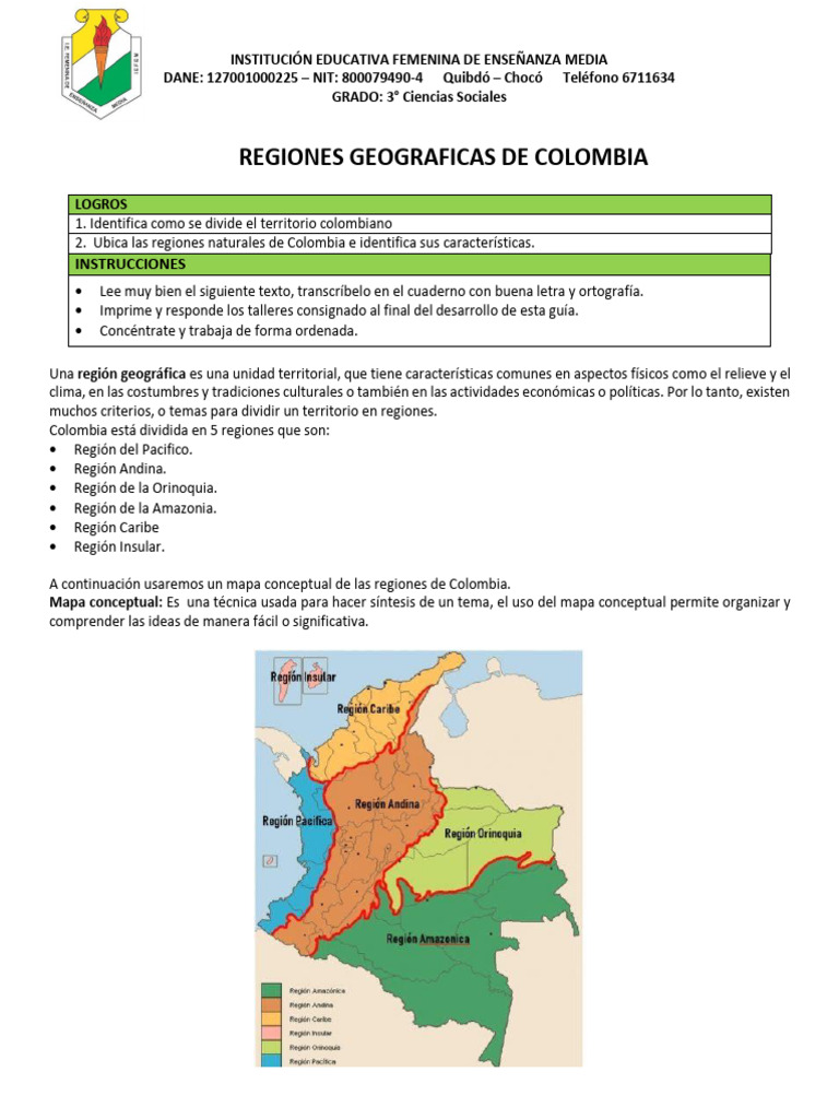 Regiones Geográficas de Colombia | PDF | Tecnología