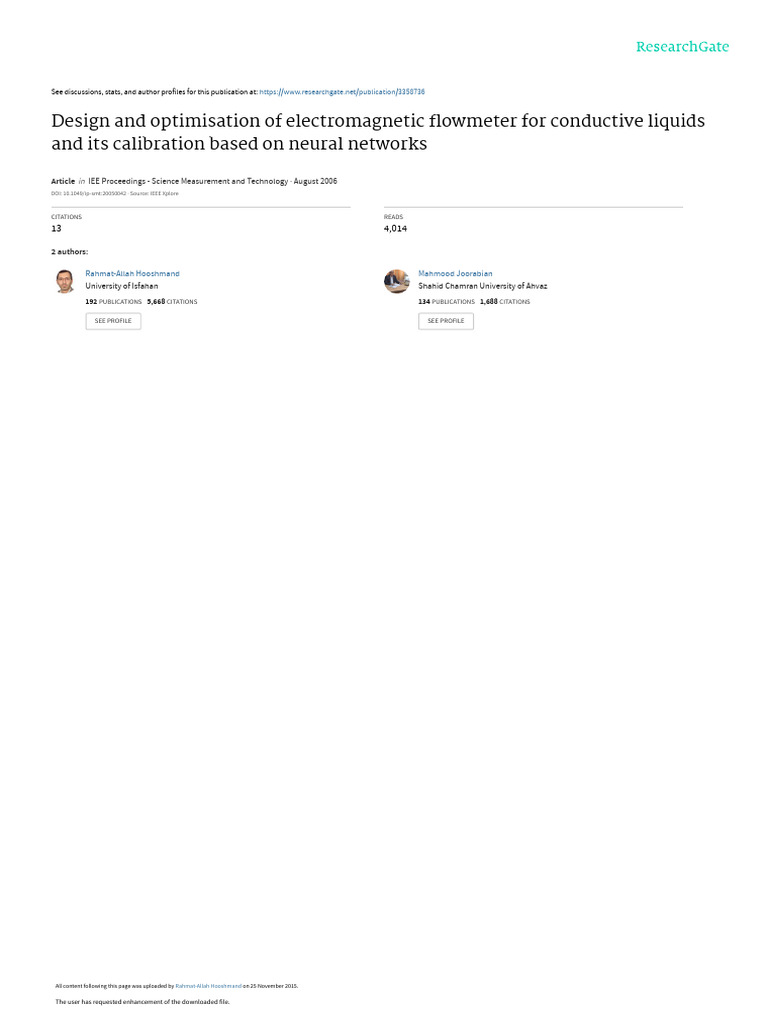 Design and Optimisation of Electromagnetic Owmeter For Conductive ...