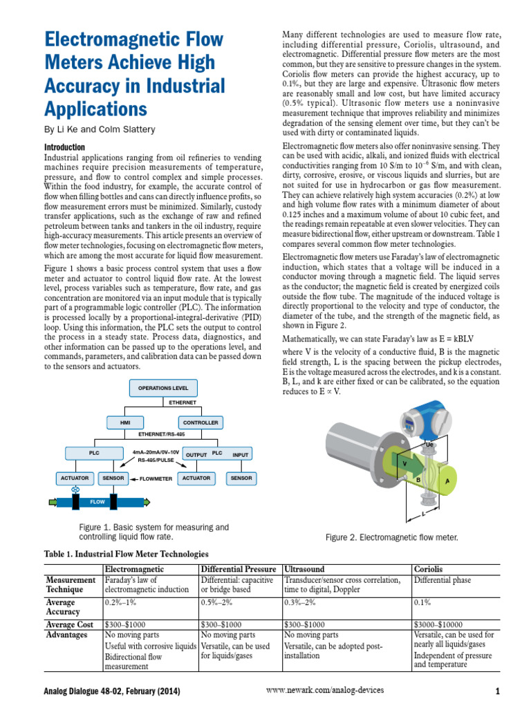 High Accuracy of Electromagnetic Flow Meters | PDF | Flow Measurement ...
