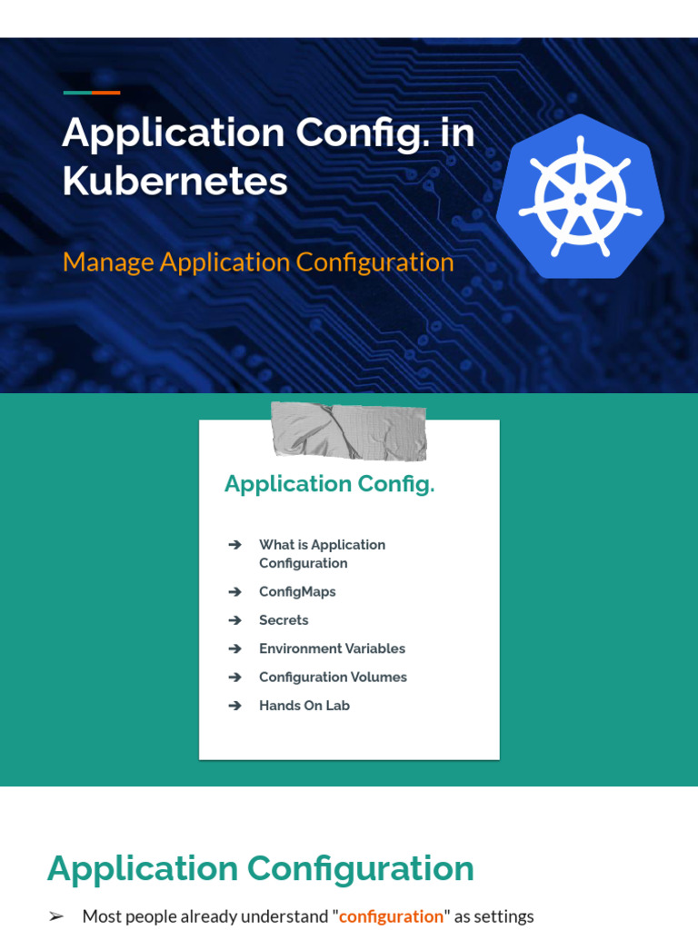 Manage Application Configuration In K8s Pdf Computer Architecture Data