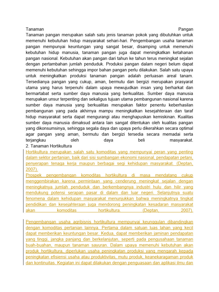 Tanaman Pangan dan Hortikultura di Indonesia | PDF | Teknologi & Rekayasa