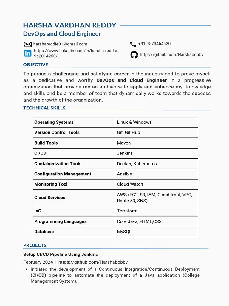 Resume@harsha | PDF | Cloud Computing | Computer Cluster