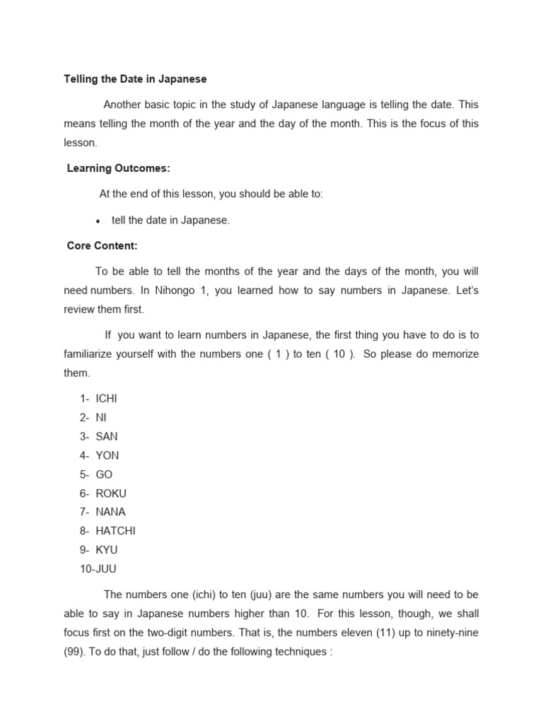 Japanese Months and Dates Explained | PDF | Subject (Grammar) | Question