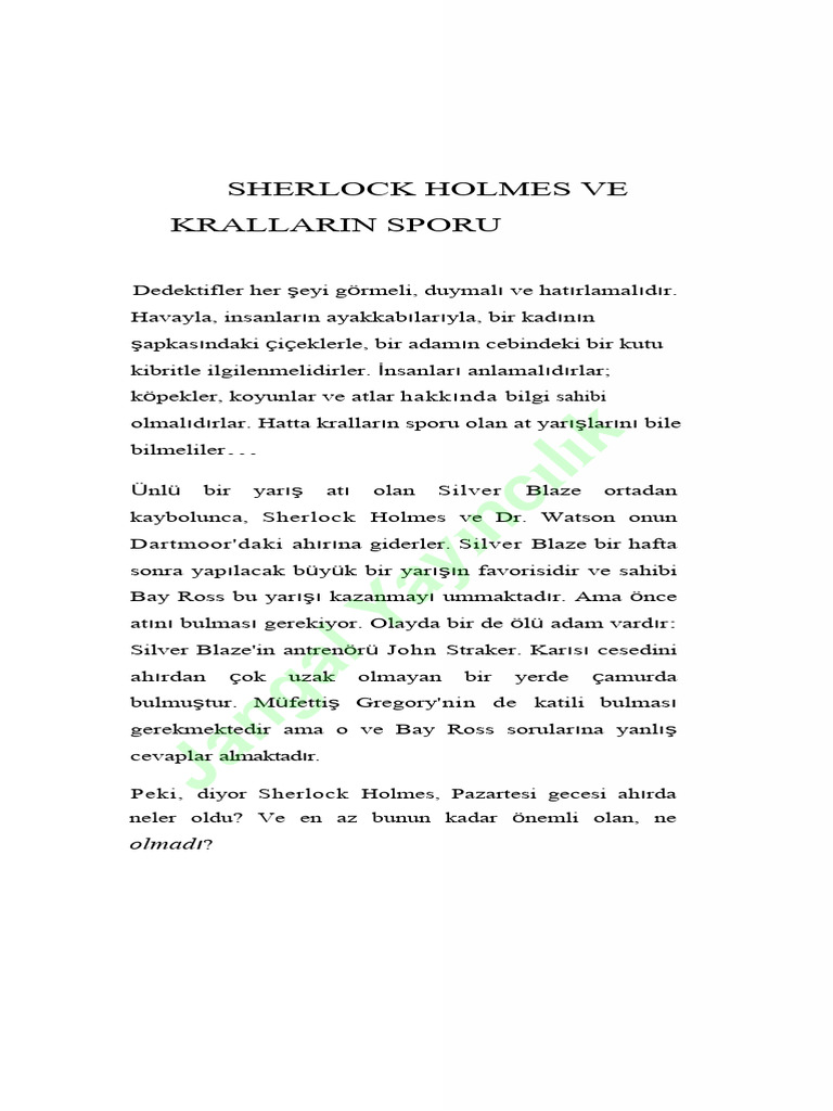 Sherlock Holmes and The Sport of Kings TR | PDF