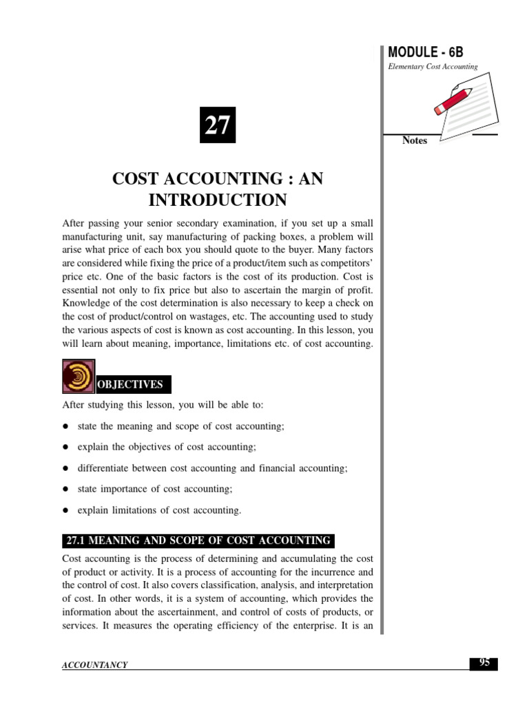 Cost Accounting Notes | PDF | Cost Accounting | Accounting