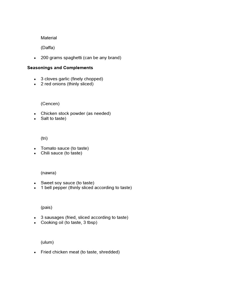 Making To Spagetti | PDF