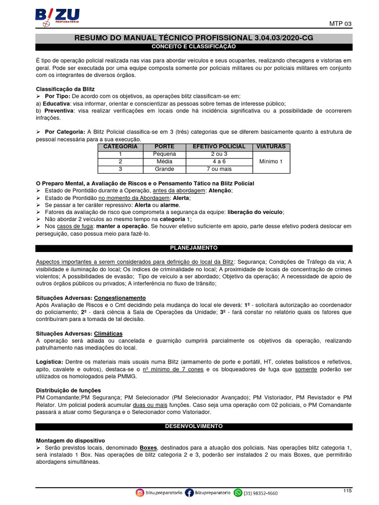 41 MTP 03 - Resumo | PDF | Polícia | Tráfego