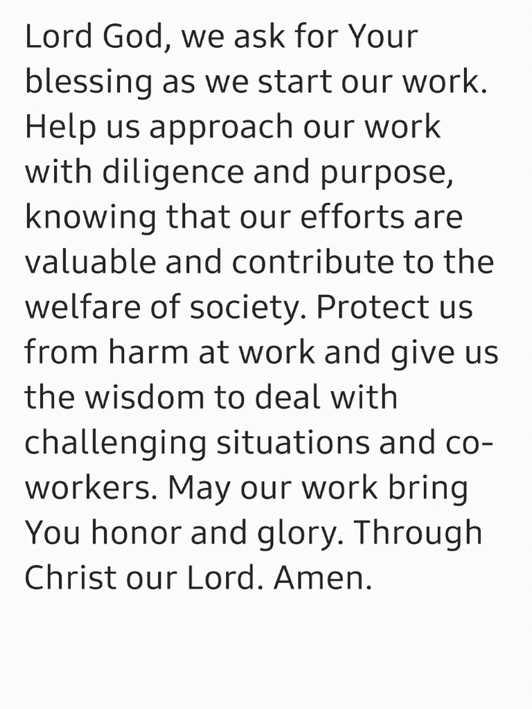Prayer Before Work | PDF