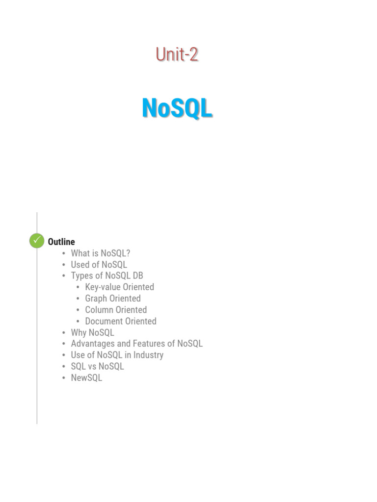 Unit-2 | PDF | No Sql | Databases