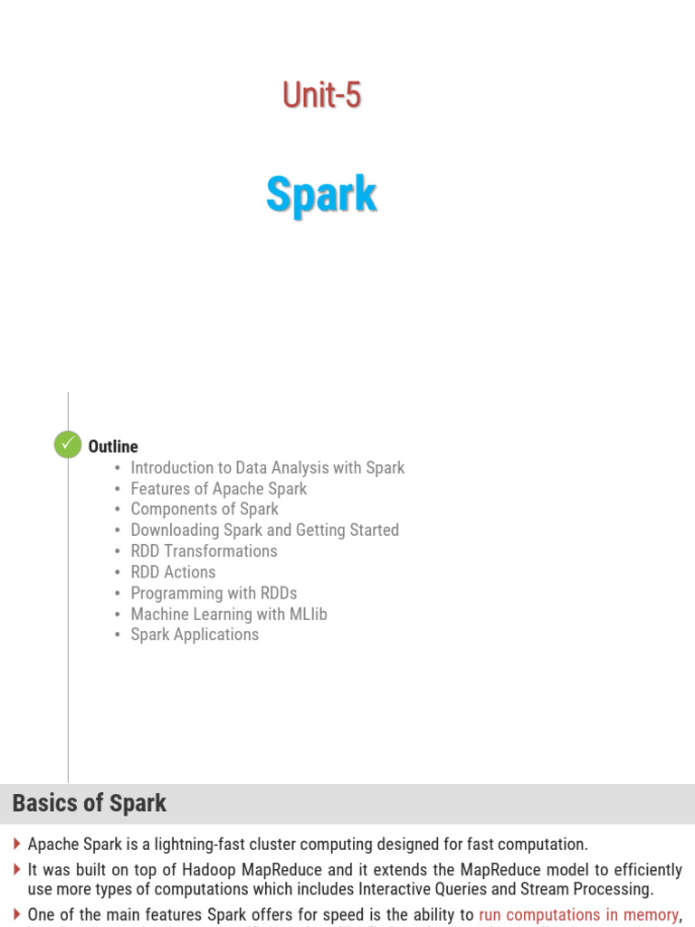 Unit-5 Spark | PDF | Apache Spark | Apache Hadoop