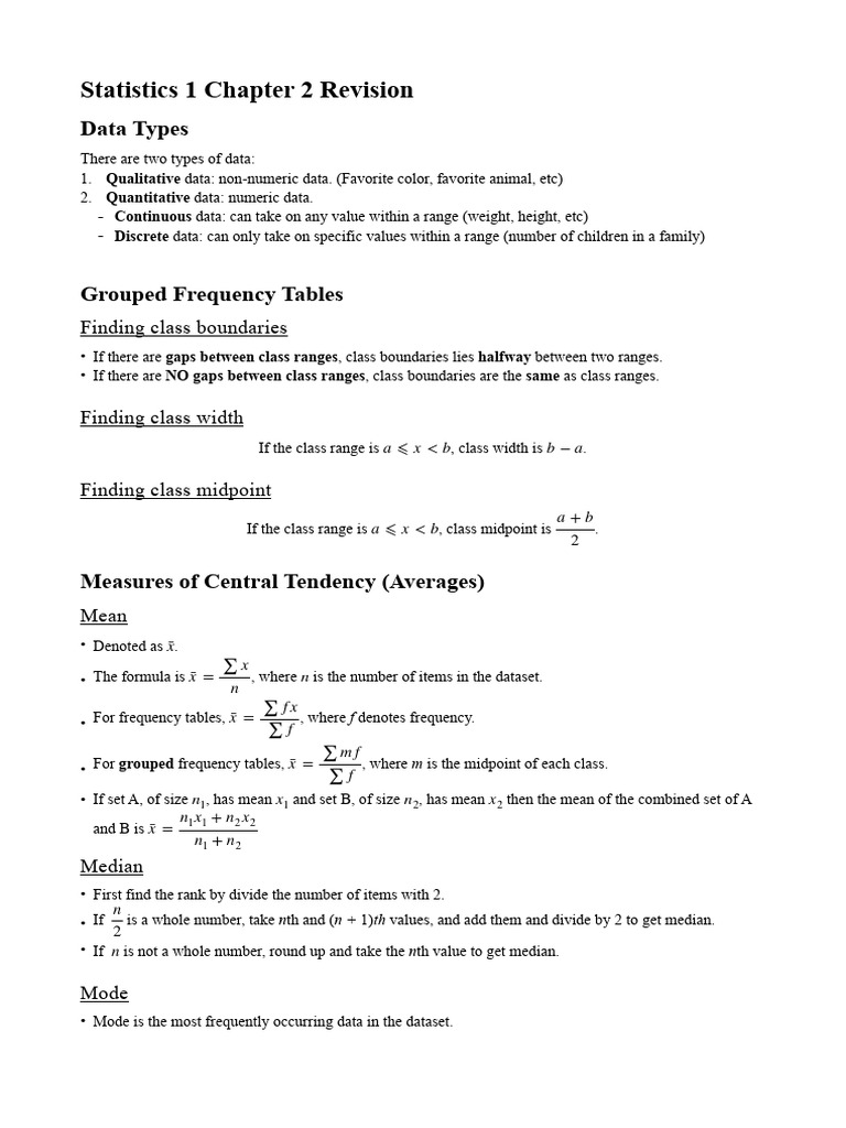 Chapter 2- Measures of Location and Spread | PDF | Statistics | Data