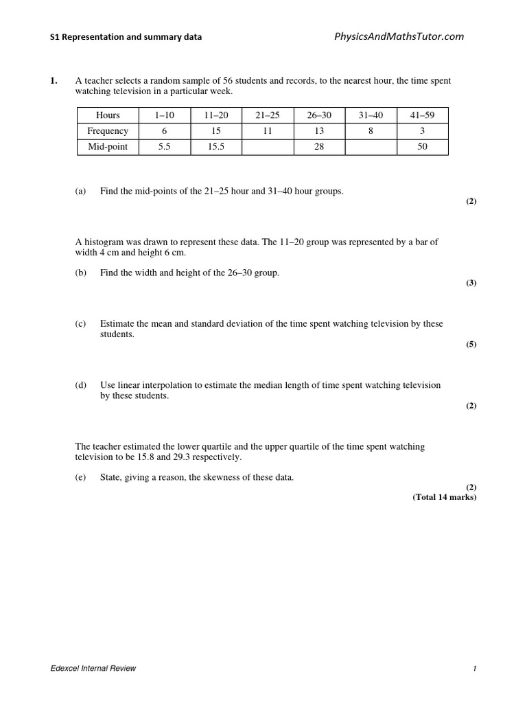Chapter 1 - Representation and Summary Data | PDF | Descriptive Statistics | Statistical Theory