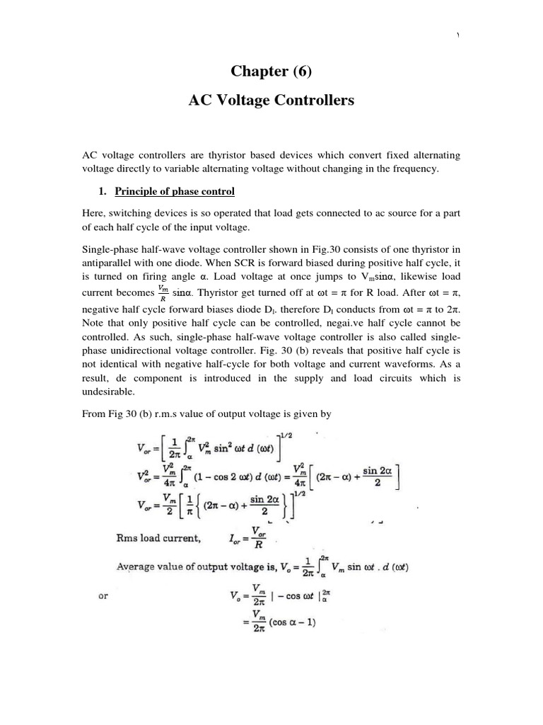 Chapter (6) AC Voltage Controller | PDF | Root Mean Square | Computer Engineering