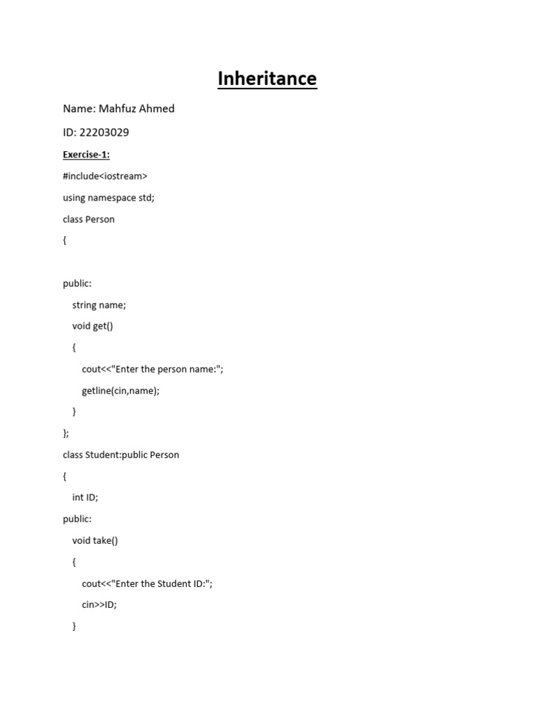 Inheritance | PDF | Namespace | Vehicles Inheritance | PDF | Namespace | Vehicles