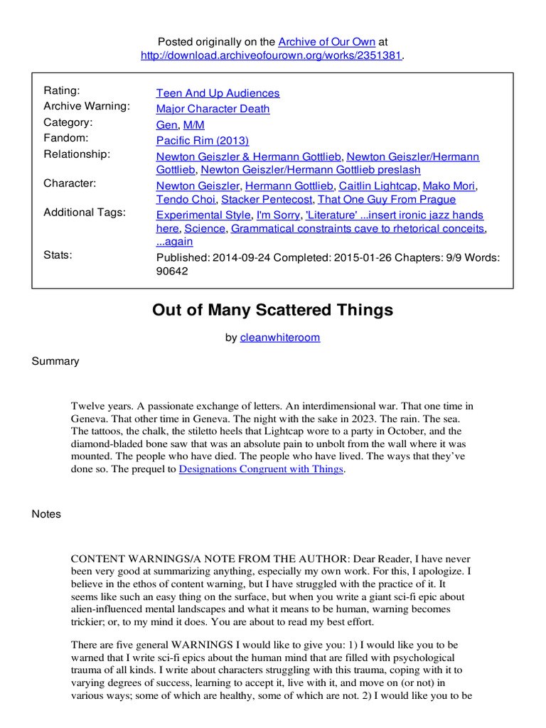 Out of Many Scattered Things | PDF | Thought
