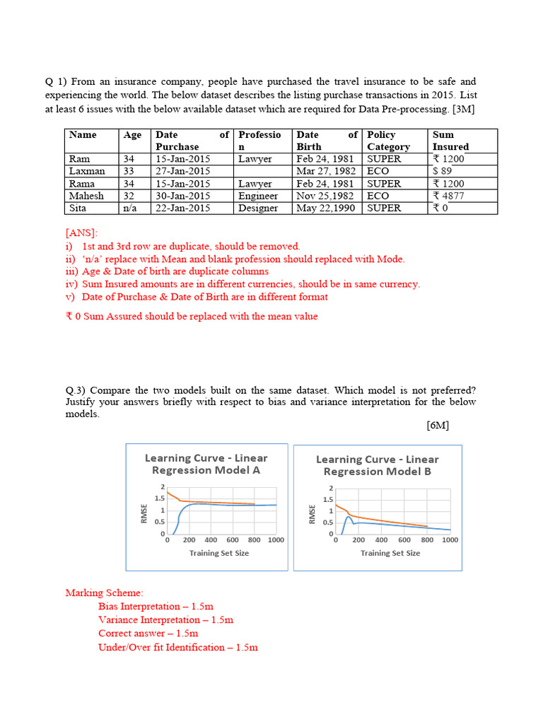 Sample Question Paper | PDF | Statistical Classification | Applied Mathematics