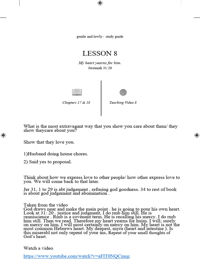 Gentle and Lowly Study Guide: Lesson 8 | PDF | Forgiveness | God