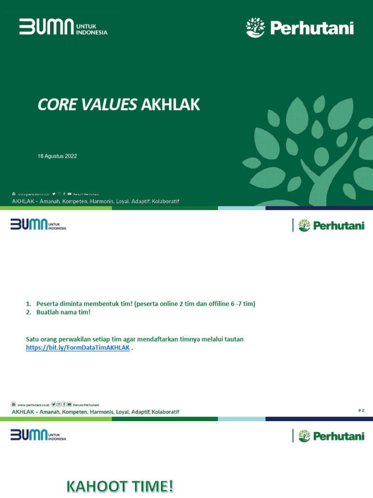 Materi Core Values AKHLAK - Pratugas 2022 | PDF