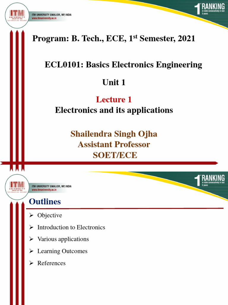Lecture 1 Basics of electronics | PDF | Transistor | Diode