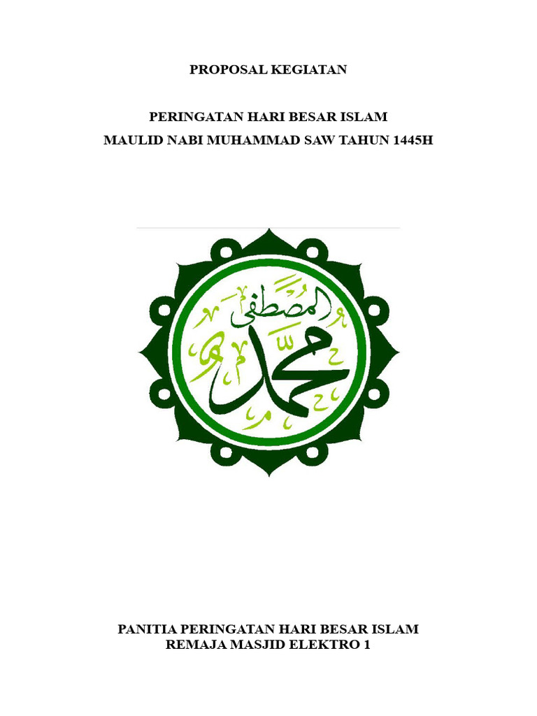 Proposal Kegiatan Maulid Nabi 1445H | PDF | Agama & Spiritualitas